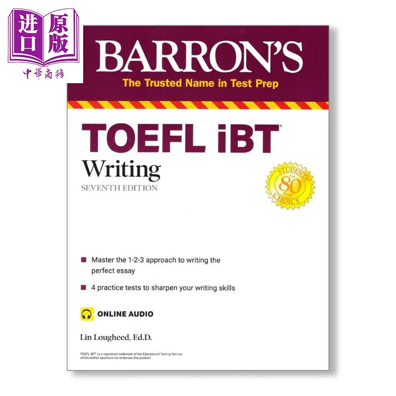 Barron's TOEFL IBT Writing 巴朗托福官方题库范文精讲（第7版）含在线音频 英语备考写作练习 英文原版进口图书