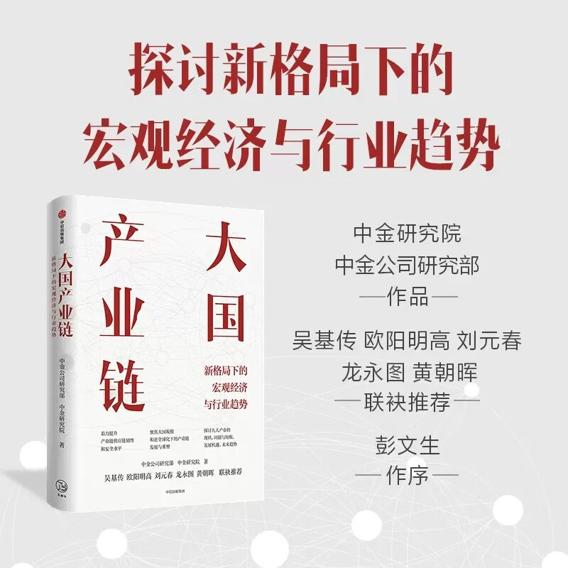 现货包邮 大国产业链(新格局下的宏观经济与行业趋势)中金公司研究部 等著 吴基传 欧阳明高 刘元春 龙永图 黄朝晖联袂推荐