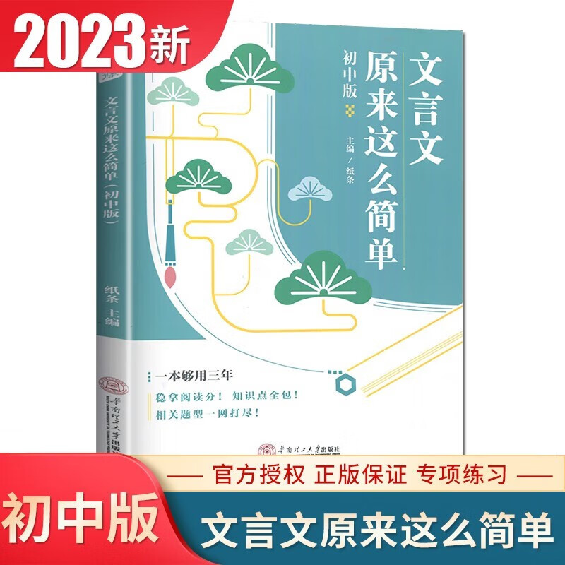 文言文原来这么简单初中版 作文纸条中考初中文言文阅读训练古文翻译译注及赏析全解大全