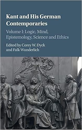 Kant and his German Contemporaries