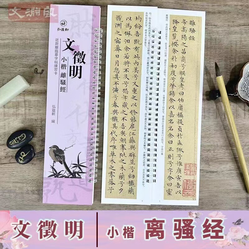 文徵明小楷 离骚经 近距离临摹字帖练字卡 文征明小楷楷书书法初学入门毛笔练字帖 弘蕴轩