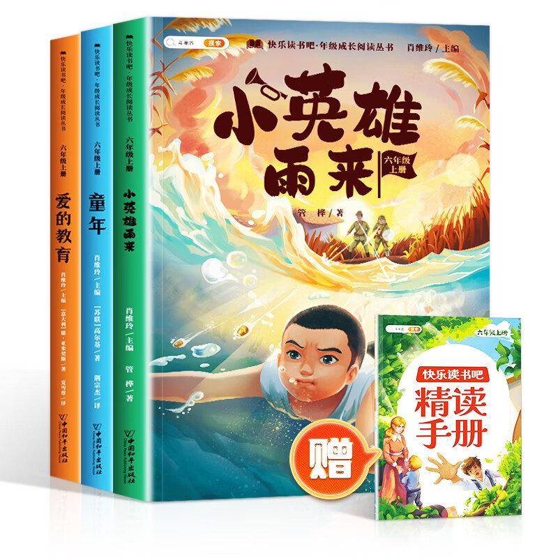 斗半匠 快乐读书吧六年级上册 小英雄雨来 爱的教育 童年高尔基 小学统编语文教材配套课外阅读必读书目（全3册）