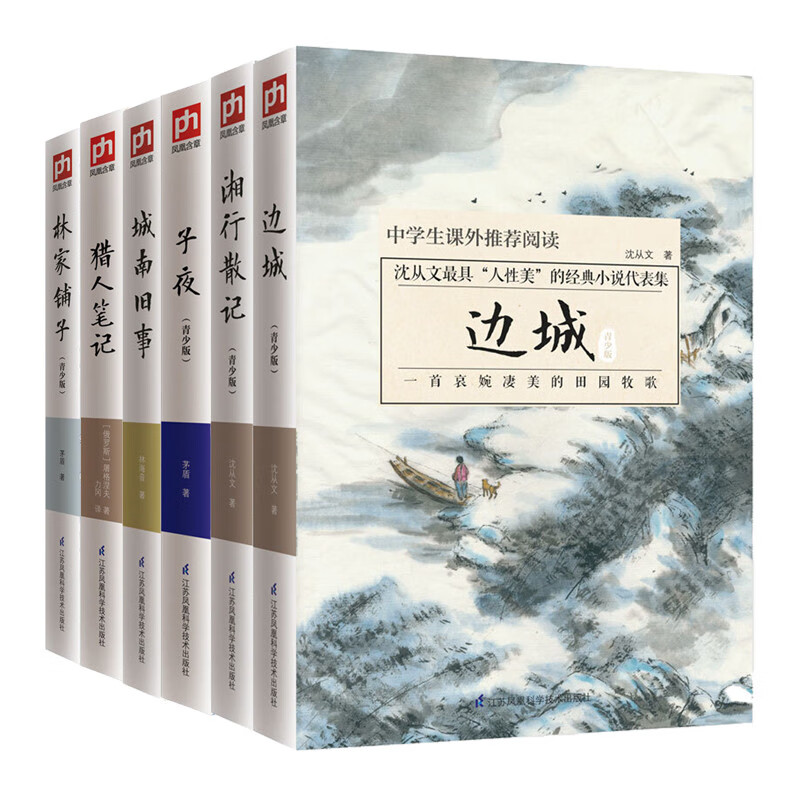 文学名著青少版：边城+子夜+猎人笔记+湘行散记+林家铺子+城南旧事套装（全6册）