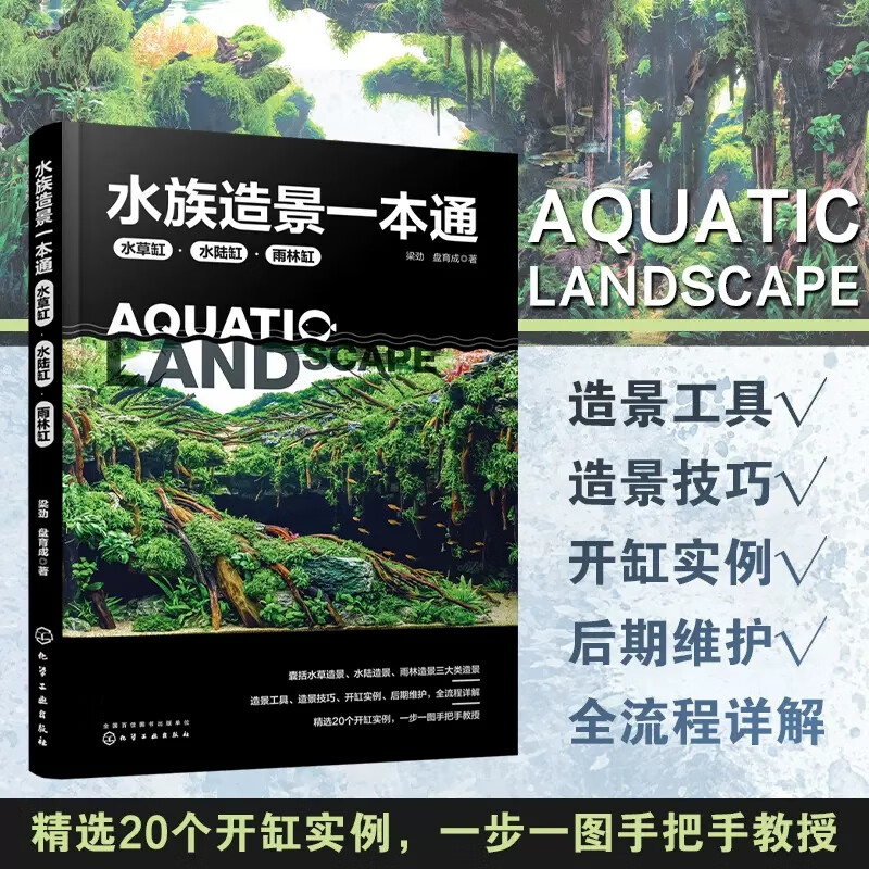 水族造景一本通 水草缸水陆缸雨林缸 水草缸造景流程造景技巧鱼缸后期维护 水族造景零基础自学书 鱼缸骨架造景工具推荐思路参考书 9787122429704