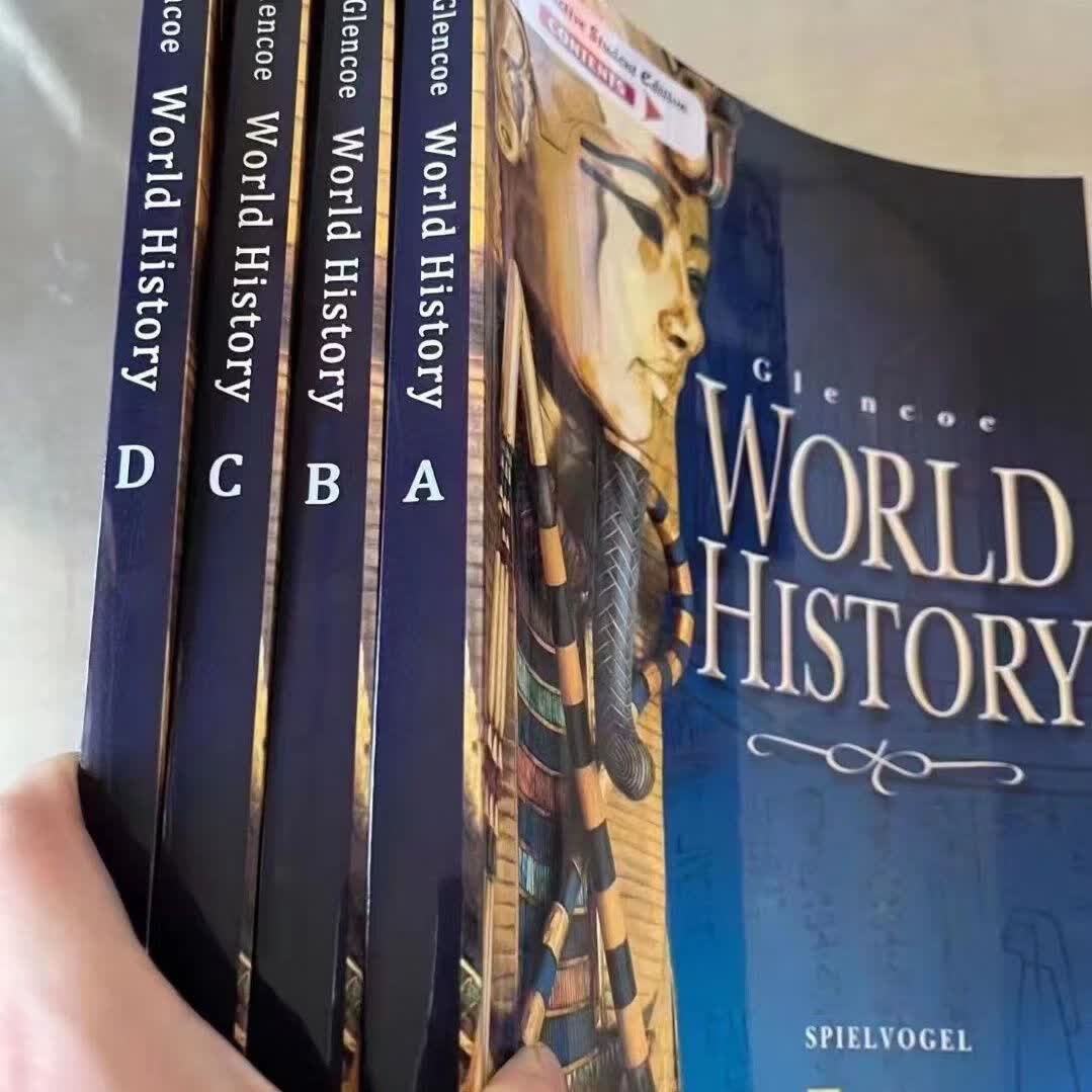 全彩A4 Glencoe World History 1st Edition 高清打印分四册装订