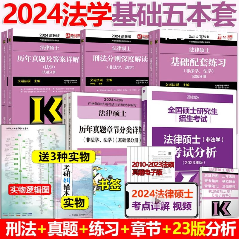 现货【送思维导图】2024法硕考试分析 法律硕士非法学 2023法硕考试分析 文运法硕24考研教材法学专硕 法硕非法学 398 498法硕联考 (现货)2024法学基础5本套