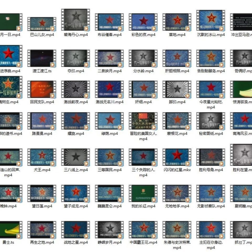 【48小时发货】1080P八一电影制片厂123部经典电影合集高清250G移