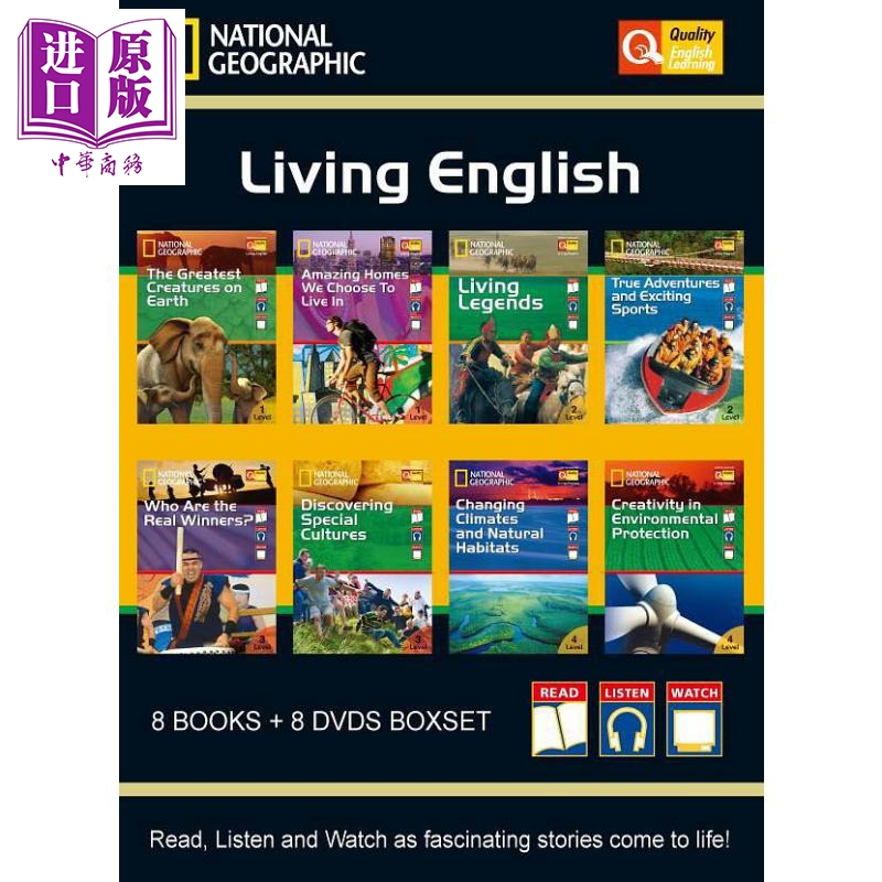 National Geographic 8BOOKS + 8 DVDS BOX 港台原版 香港商务印书馆