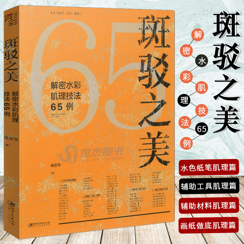 现货 斑驳之美 解密水彩肌理技法65例 水色纸笔辅助工具材料肌理篇 水彩技法水彩肌理水彩画教程水彩风景临摹艺术绘画技法江西美术