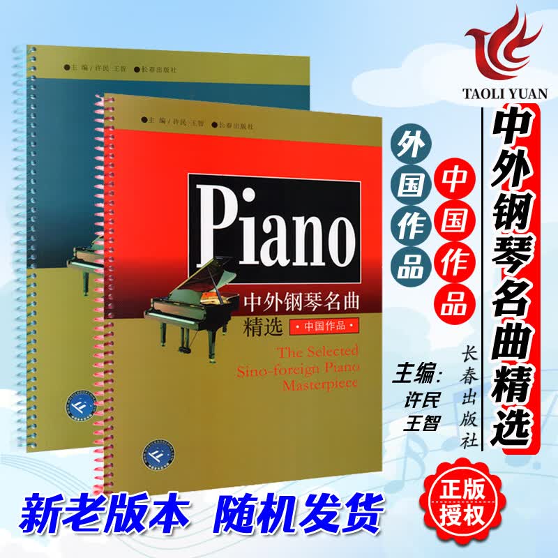 中外钢琴名曲精选 中国作品 外国作品 2本套装 钢琴练习曲集曲谱教材精选钢琴基础教程入门教材钢琴考