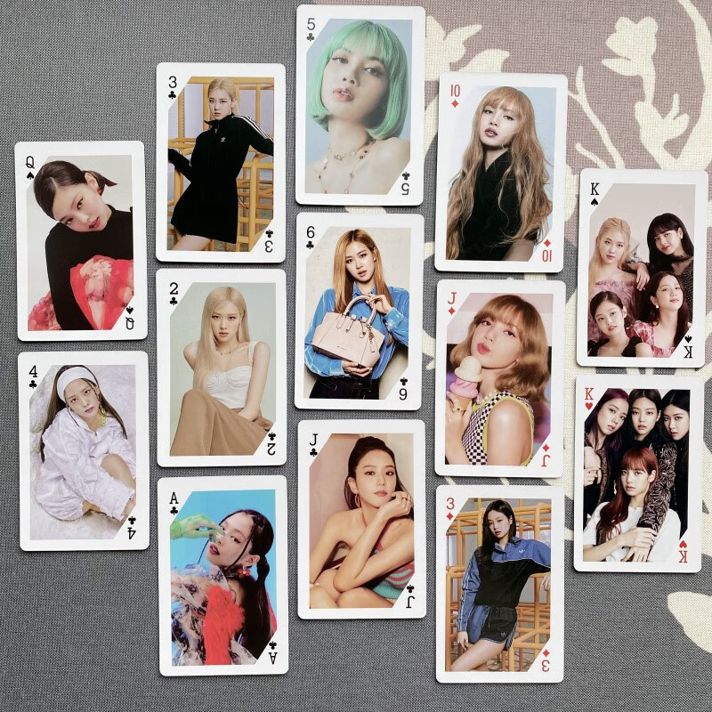 韩国人气女团BLACKPINK粉墨团扑克牌Lisa金智秀朴彩英金智妮卡片 BLACKPINK扑克牌B