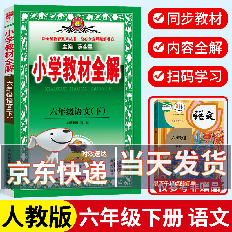 【科目可选】2024新版小学教材全解六年级上语文教材全解人教版小学六年级上册下册同步练习工具书薛金星 【六年级下】教材全解 语文 人教版