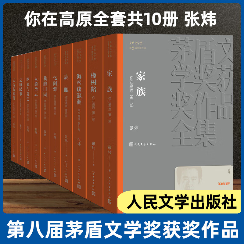 你在高原（1-10）张炜 茅盾文学奖获奖作品全集10册 你在高原:家族橡树路海客谈瀛洲鹿眼忆阿雅我的田 新版平装 文学出版社