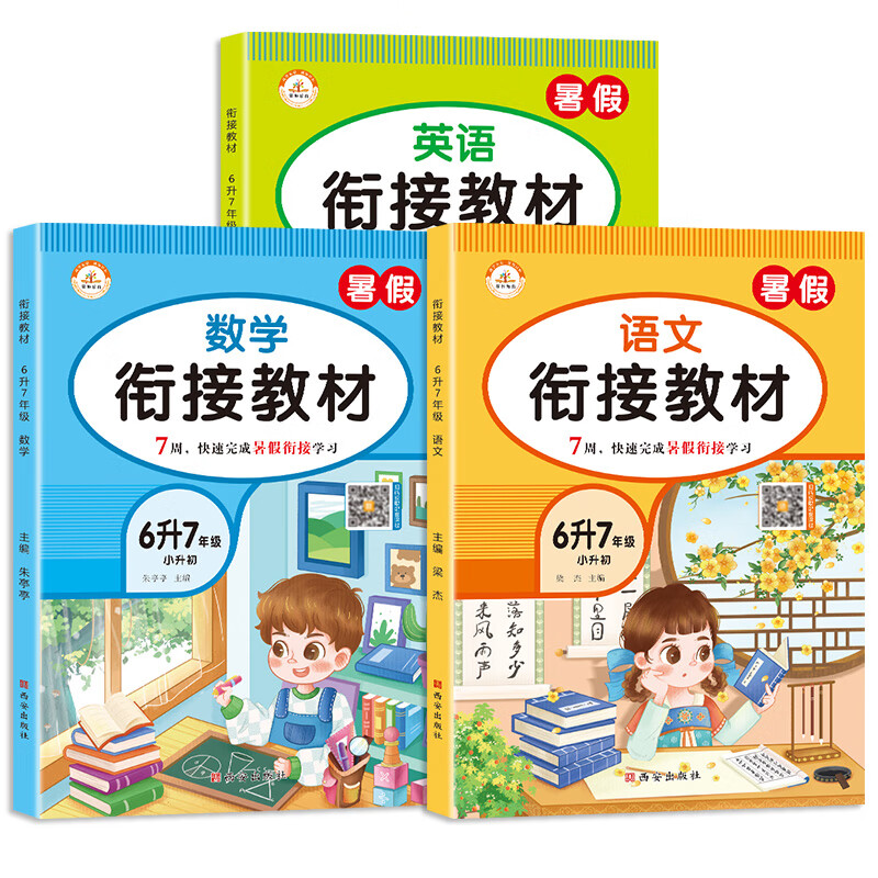 2023版小升初衔接教材暑假作业六年级语文数学英语全套6册人教版小学6升7年级上册同步训练习题测试卷黄冈昨业暑期培训教程天天练 6升7语文+数学+英语【3册】 小学六年级