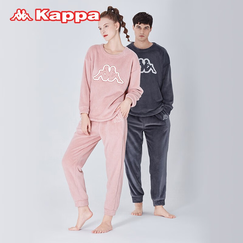 KAPPA卡帕睡衣女家居服外出秋冬新款时尚套头法兰绒保暖厚款套装 绒粉 L 建议(105-120斤)-京东-618/双十一/双11-京东折扣隐藏大额优惠券