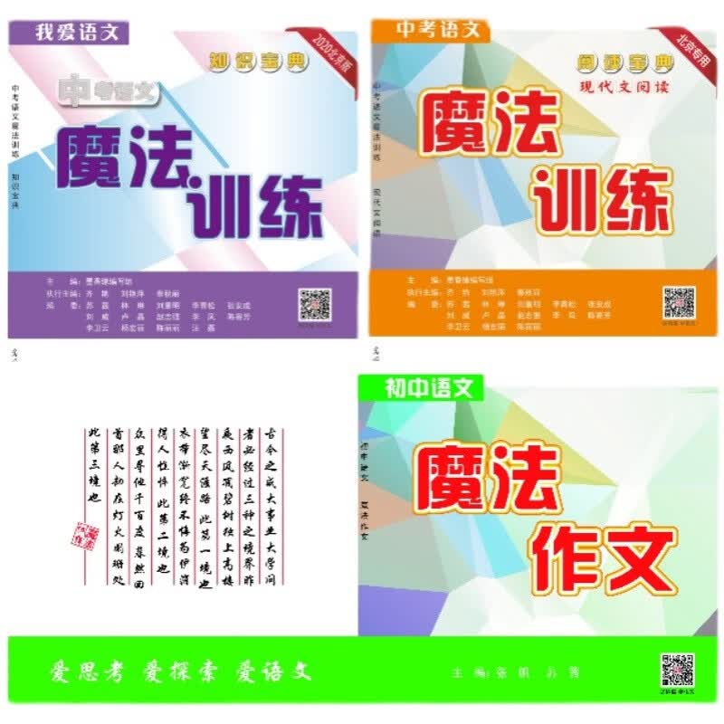 2023版中考语文魔法训练北京基础知识+限时精练+阅读+作文共四本
