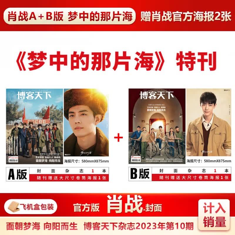 博客天下 肖战A/B封面+赠肖战官方海报 计入销量 梦中的那片海 计入销量 博客天下杂志2023年第10期 面朝梦海 向阳而生 A+B版 博客天下第10期 肖战+赠官方海报2张