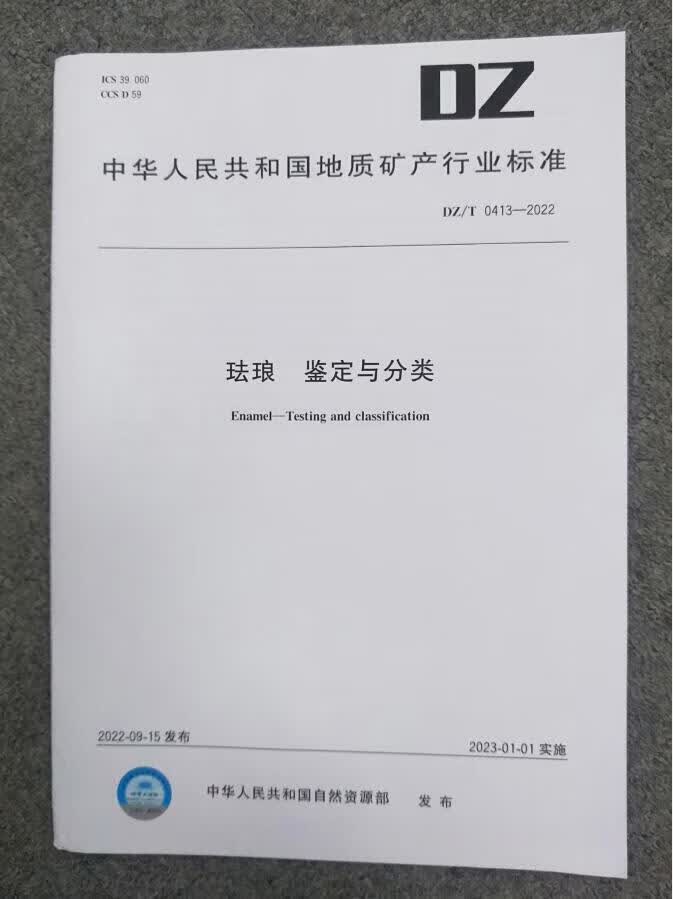 DZ/T 0413-2022 珐琅 鉴定与分类