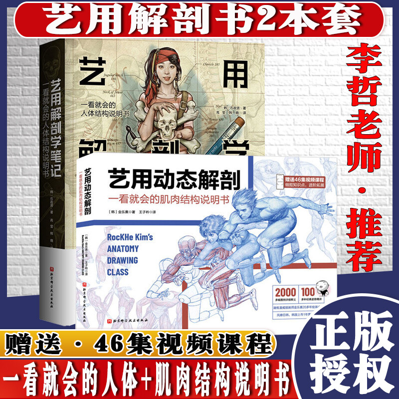 套装2册 艺用解剖学笔记+艺用动态解剖 图书