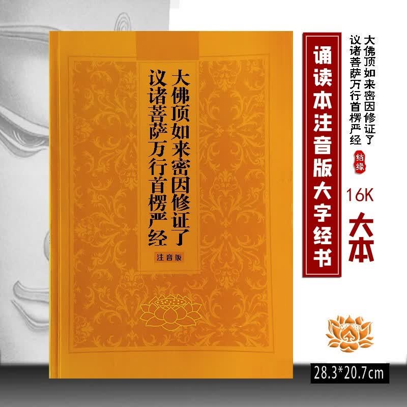 楞严经注音版简体拼音大字版诵读本16K大本 【花纹16K楞严经】
