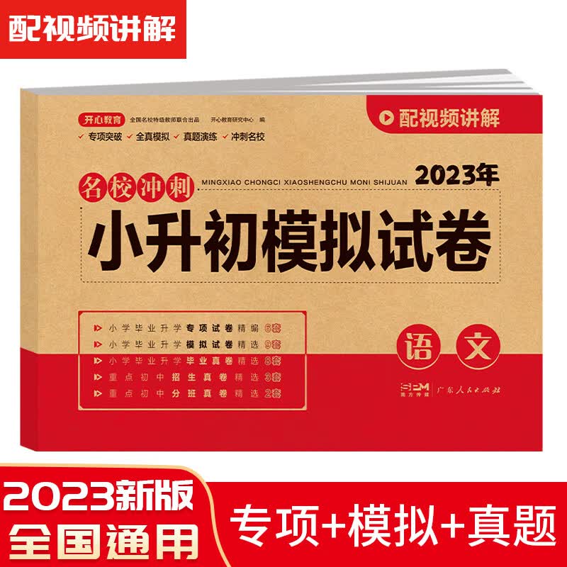 2023年名校冲刺 语文小升初模拟试卷 专项卷模拟卷真题卷 总复习必刷资料习题集 开心教育