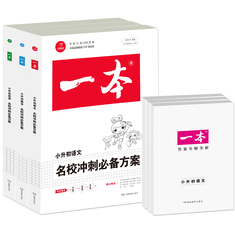 2019年一本 名校冲刺必备方案小升初语文+数学+英语总复习（套装共3册）中国品牌教辅TOP榜金奖