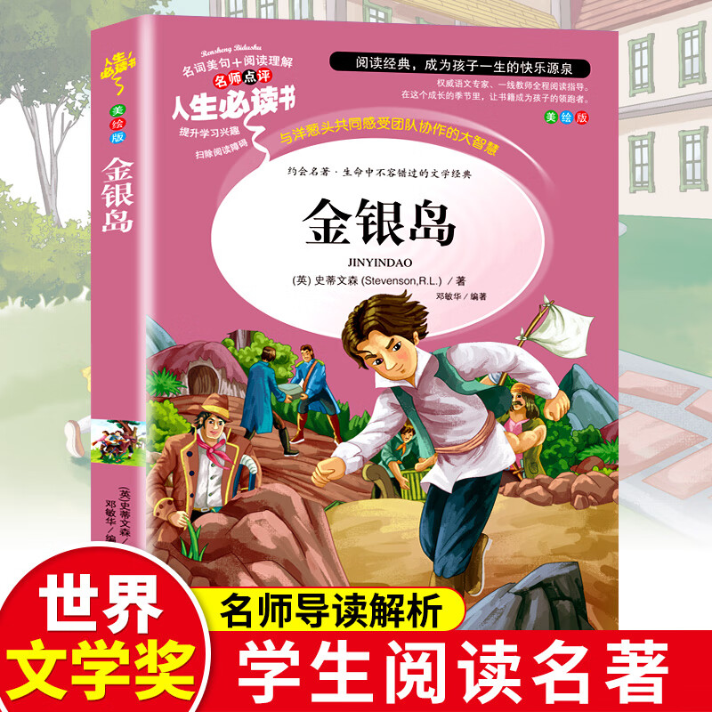 王尔德童话全集小学生三四五年级阅读课外书籍王子与贫儿柳林风声秘密花园世界经典儿童文学名著青少年版 金银岛