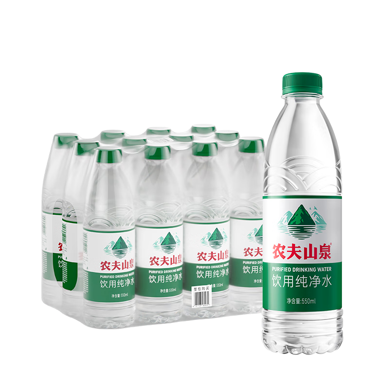 PLUS：NONGFU SPRING 农夫山泉 饮用纯净水 550ml*12瓶_农夫山泉历史价格查询-慢慢买比价网