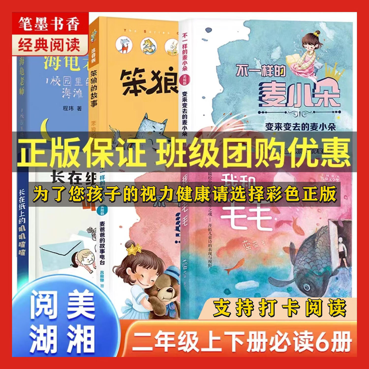 阅美湖湘变来变去的麦小朵我变成了个隐身人我的天鹅笨狼的奇 阅美湖湘彩色打卡阅读 二年级满星下册五本