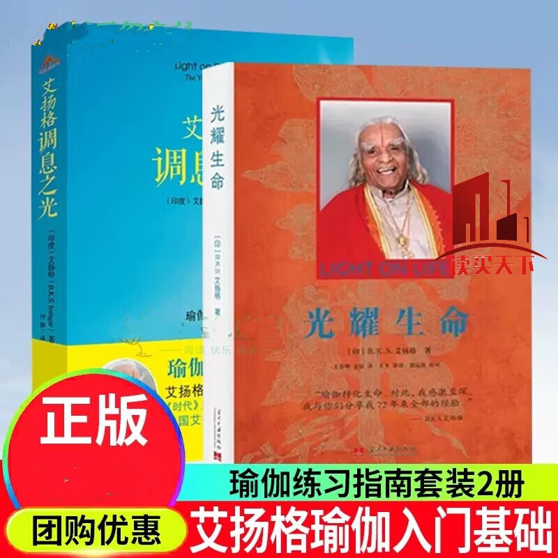光耀生命+艾扬格调息之光 瑜伽之光作者艾扬格 艾扬格瑜伽书 14种瑜伽调息法 情绪控制书籍“瑜伽呼吸瑜伽基本知识书籍 套装 k