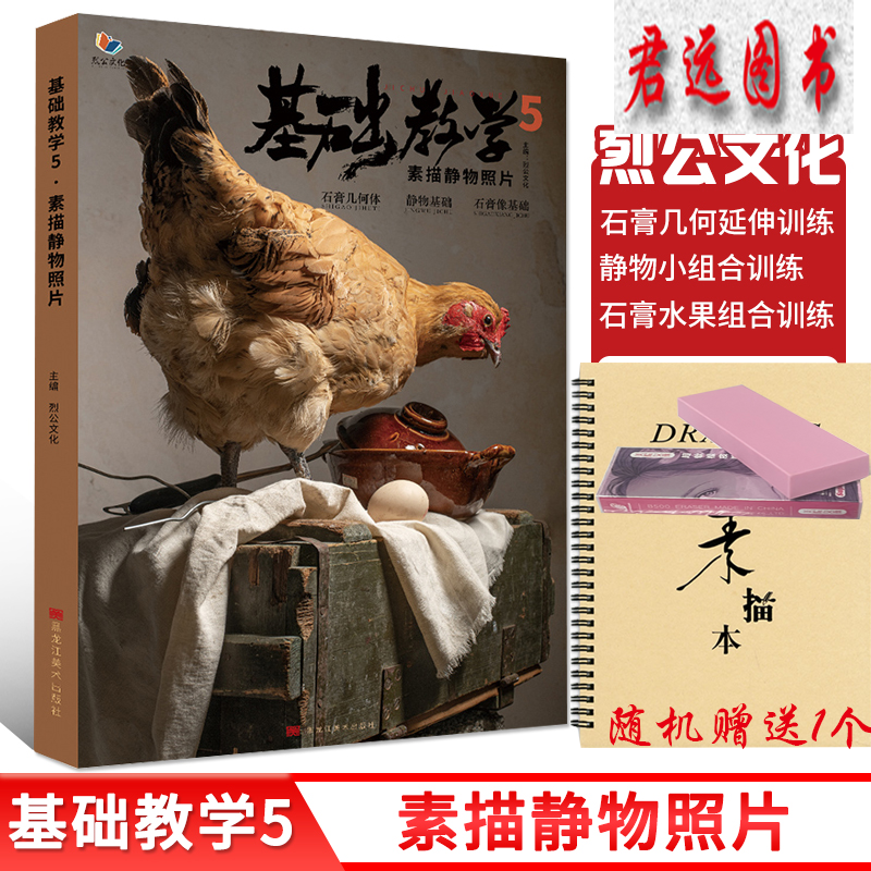 基础教学5素描静物照片 2022烈公文化潘明森陈树仲潘明森基础训练长期考题石膏陶罐果蔬器皿杂物照片对画写生素材美术高考