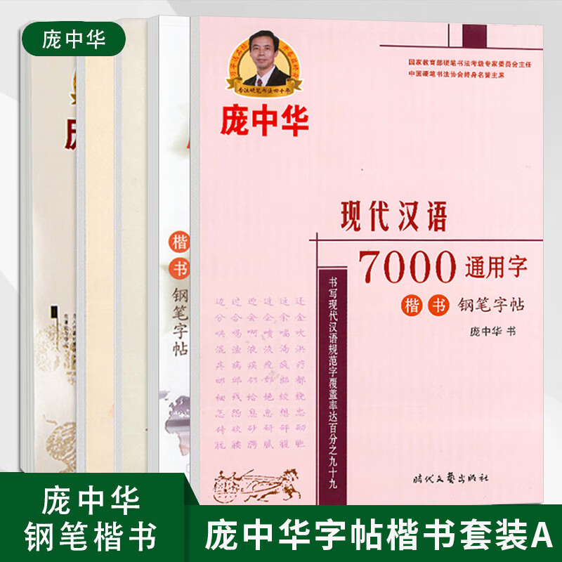 庞中华楷书成人字帖大学生练字帖硬笔书法练字本钢笔正楷临摹成年男生楷书入门基础训练笔画笔顺唐诗宋诗 楷书套装5本