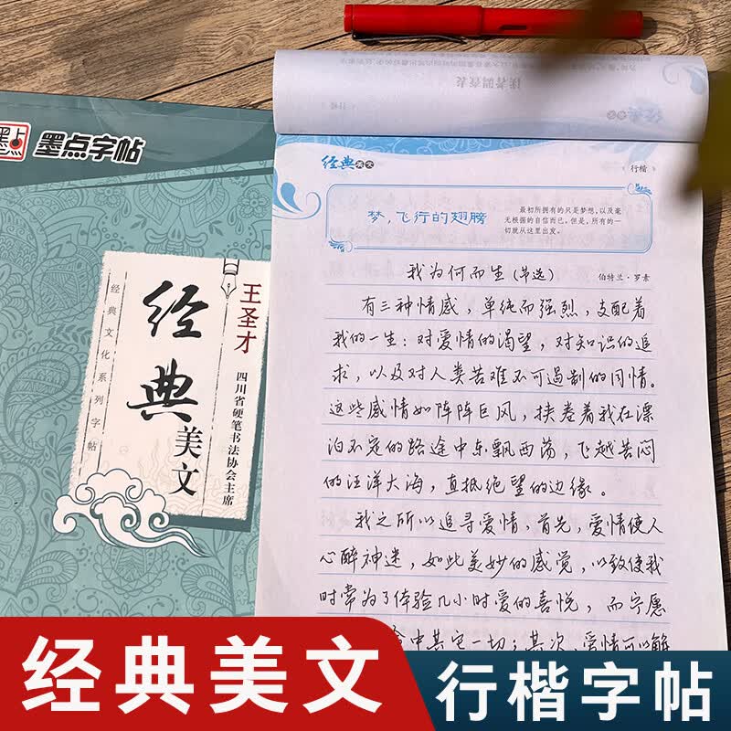 墨点字帖 经典文化系列字帖 经典美文行楷硬笔书法 钢笔字帖 高中