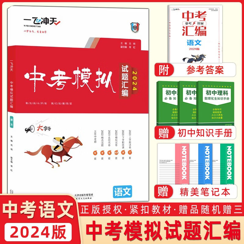 自选】2024新版一飞冲天中考模拟试题汇编语文数学英语物理化学历史道法天津2024版一飞冲天中考专项训练真题模拟训练 中考模拟试题汇编 语文