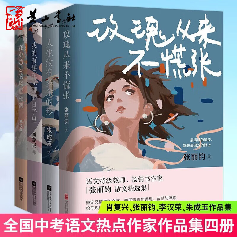 全国中考语文热点作家作品集全套4册 我的有趣在无聊的日子里+在更热烈的风里相遇+玫瑰从来不慌张+人生没有多余的疼 肖复兴的力量感散文 书中多篇文章入选语文教材中高考试题 初中作文素材书籍 时代华语 全