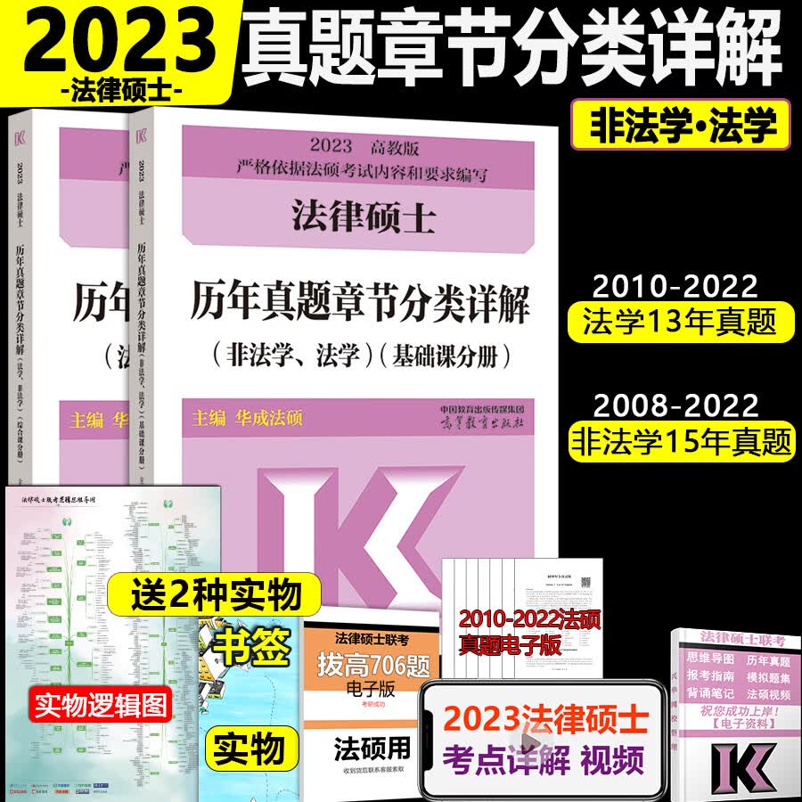 2023文运法硕历年真题及答案详解2008-2022 非法学 高教版法律硕士非法学历年真题解析 搭2024章节分类详解 2023法硕章节分类详解