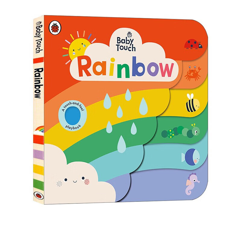 英文原版 触摸彩虹新版 Baby Touch Rainbow 英国小瓢虫 英语原版绘本 ladybird小瓢虫彩虹触摸书 纸板触摸概念书 宝宝启蒙操作书 .