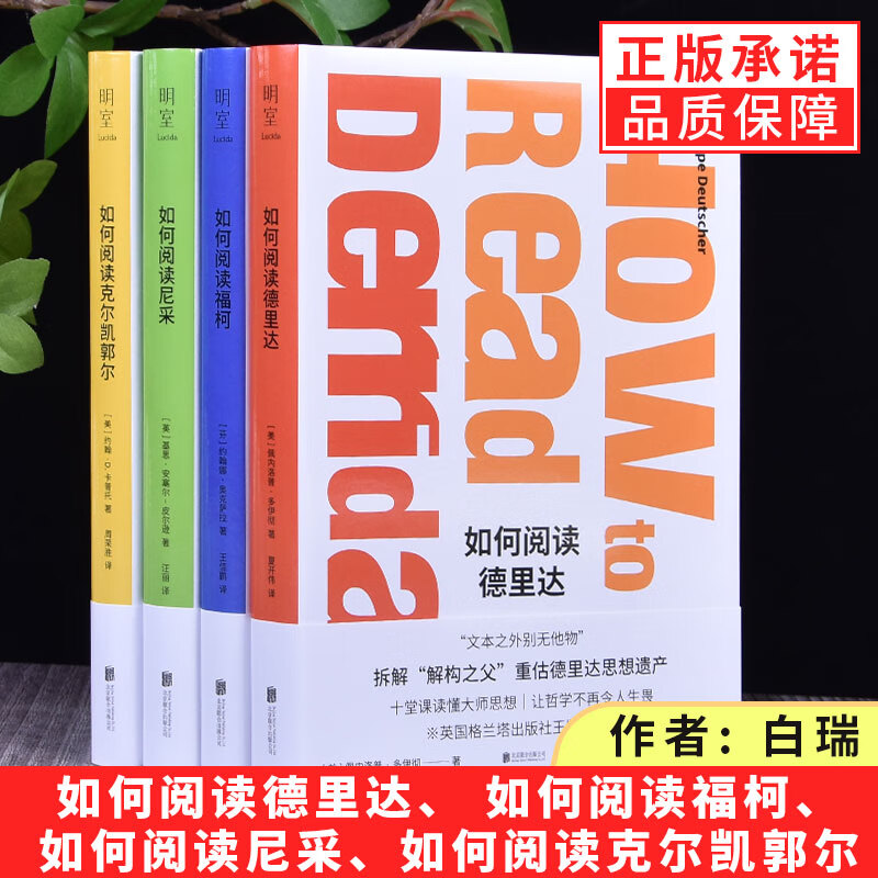 【现货】套装4册如何阅读哲学家系列如何阅读福柯+尼采+克尔凯郭尔+德里达 英国格兰塔出版社王