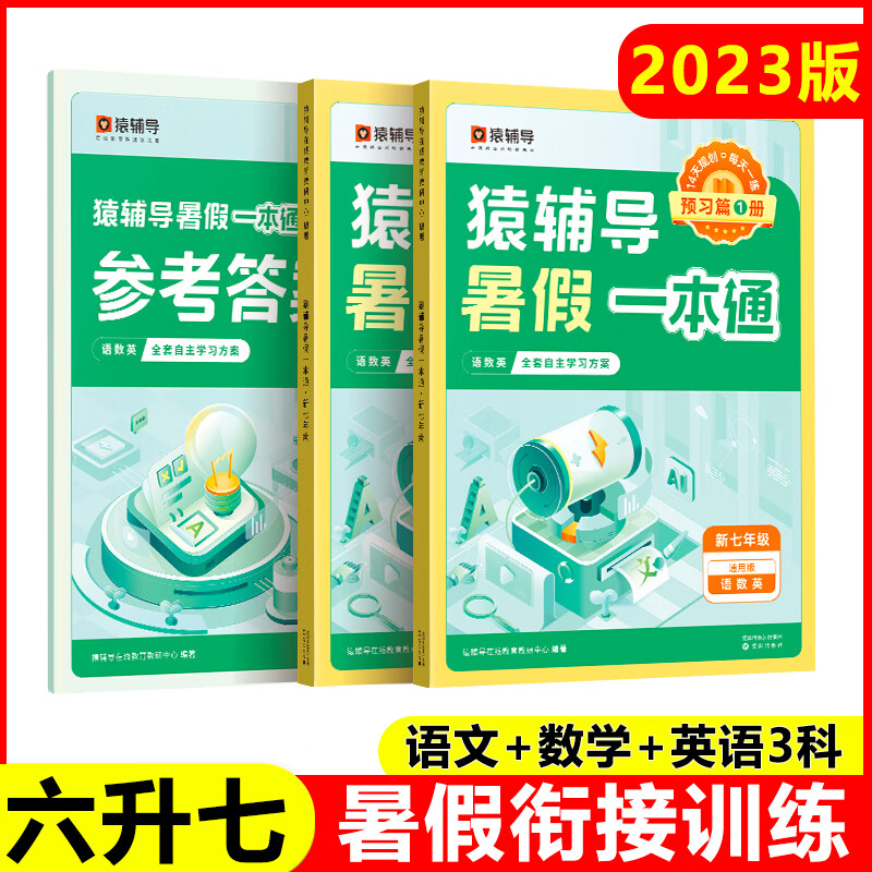 2023暑假一本通初中六升七年级七升八年级八升九年级暑假作业语文数学英语小学一二三四五小升初6升7升8升9假 【六升七年级】语数英3科（通用版） 初中通用