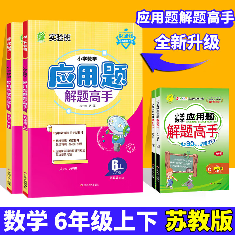 2023版小学数学应用题强化训练应用题解题高手一年级二年级三年级四五六年级上册下册专项训练苏教版应用题专 2本解题高手6年级上下册 苏教版 小学通用