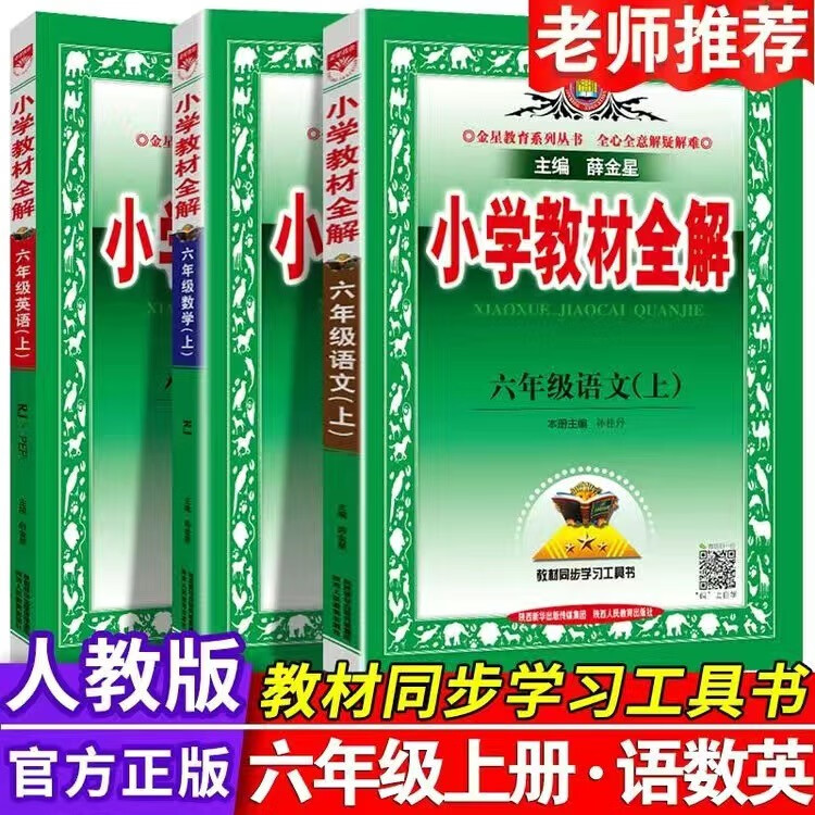 【1~6年级可选】2024新版小学教材全解 六年级上册 数学 人教版