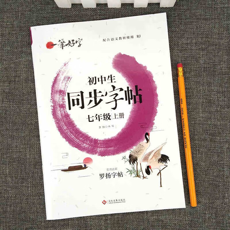 新版小学生写字课课练一二三四五六七年级上册同步字帖练字帖RJ人教版教材语文上学期练写字本铅笔临摹描红专项训练一课一练看拼音写词语 初中生同步字帖 七年级上册