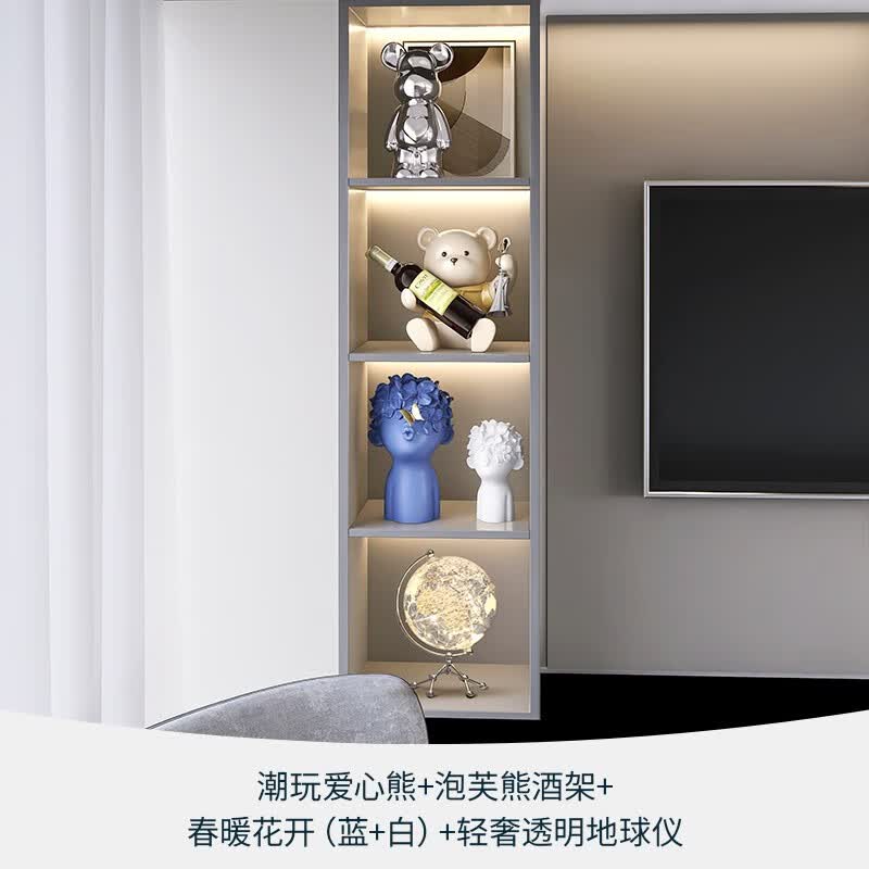 创意轻奢透明地球仪摆件高档家居装饰品客厅电视柜书房办公室桌面 轻奢五件套