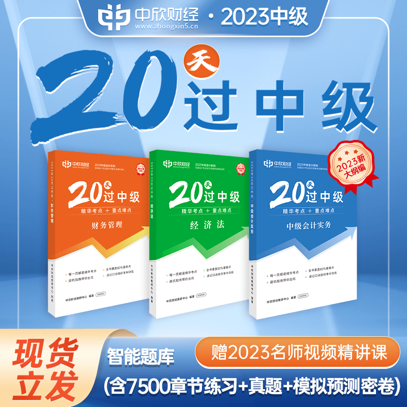 中欣 【现货立发】2023中级会计职称考试冲刺试题20天过中级核心必刷599题教辅资料经济法财务管理中级会计实务 20天过中级 单科--中级会计实务