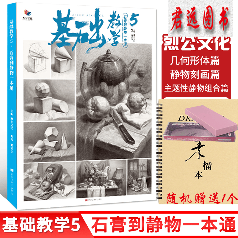 基础教学5石膏到静物一本通2022赖荣志烈公文化从入门到应试临摹体系初学者素描画册石膏几何体组合静物素描联统考课件照片对画书