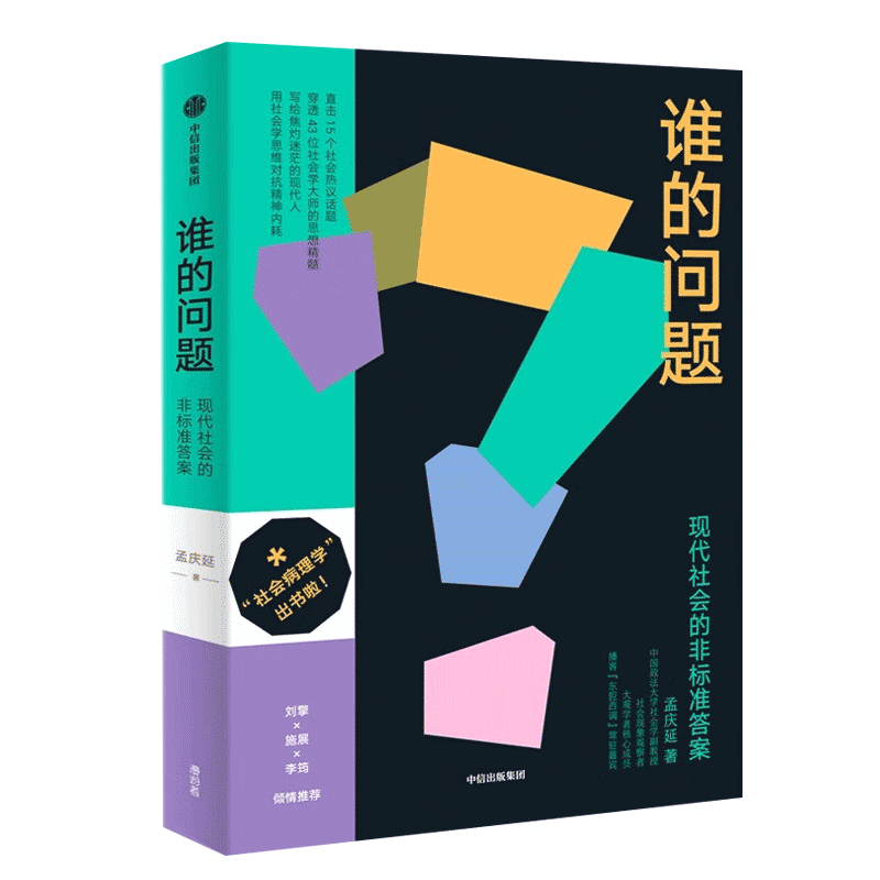 谁的问题：现代社会的非标准答案 写给焦灼迷茫的现代人 中国政法大学 孟庆延 著 刘擎 施展 李筠 推荐 中信出版社