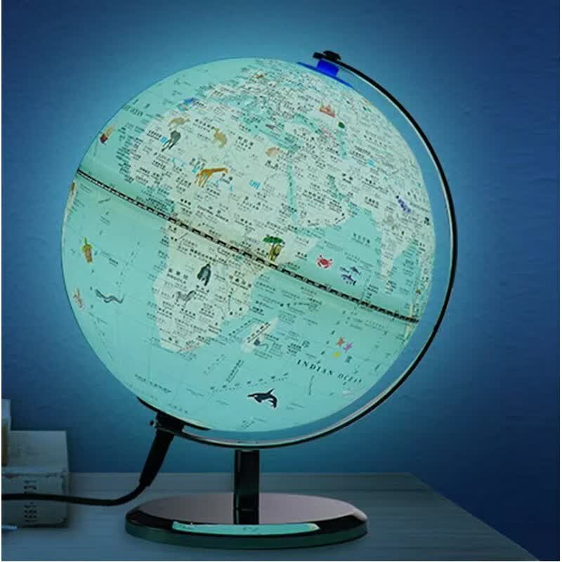 北斗升级款双子灯光地球仪AR智能3D立体地理教具学生发光台灯摆件 粉色