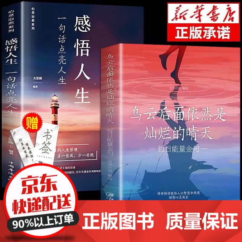 乌云后面依然是灿烂的晴天  减压每日能量金句每日箴言一句话改变人生启迪心灵感悟人生青春正能量励志经典语录书籍 乌云+感悟人生 全2册