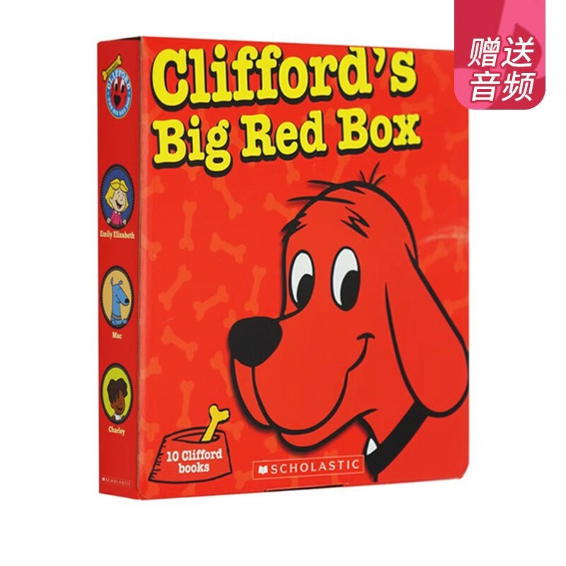 大红狗克利弗德系列套一 Clifford's Animal Sounds/Peekaboo 英文原版绘本 儿童英语启蒙认知纸板书 子互动读物 Big Red Box 10册礼盒装