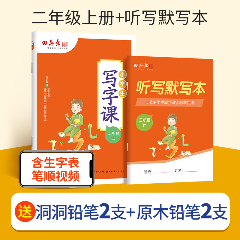 写字课课练小学生字帖一年级上册练字帖二年级三年级下册钢字帖四五六年级儿童楷书语文同步生字抄写本人教版控训练字帖 大开本写字课2年级上册